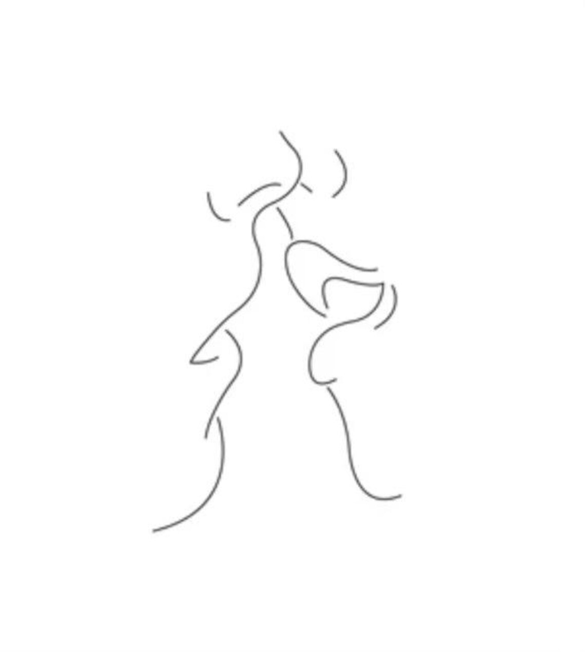 Abstract Kiss Line Art Digital Print - Etsy