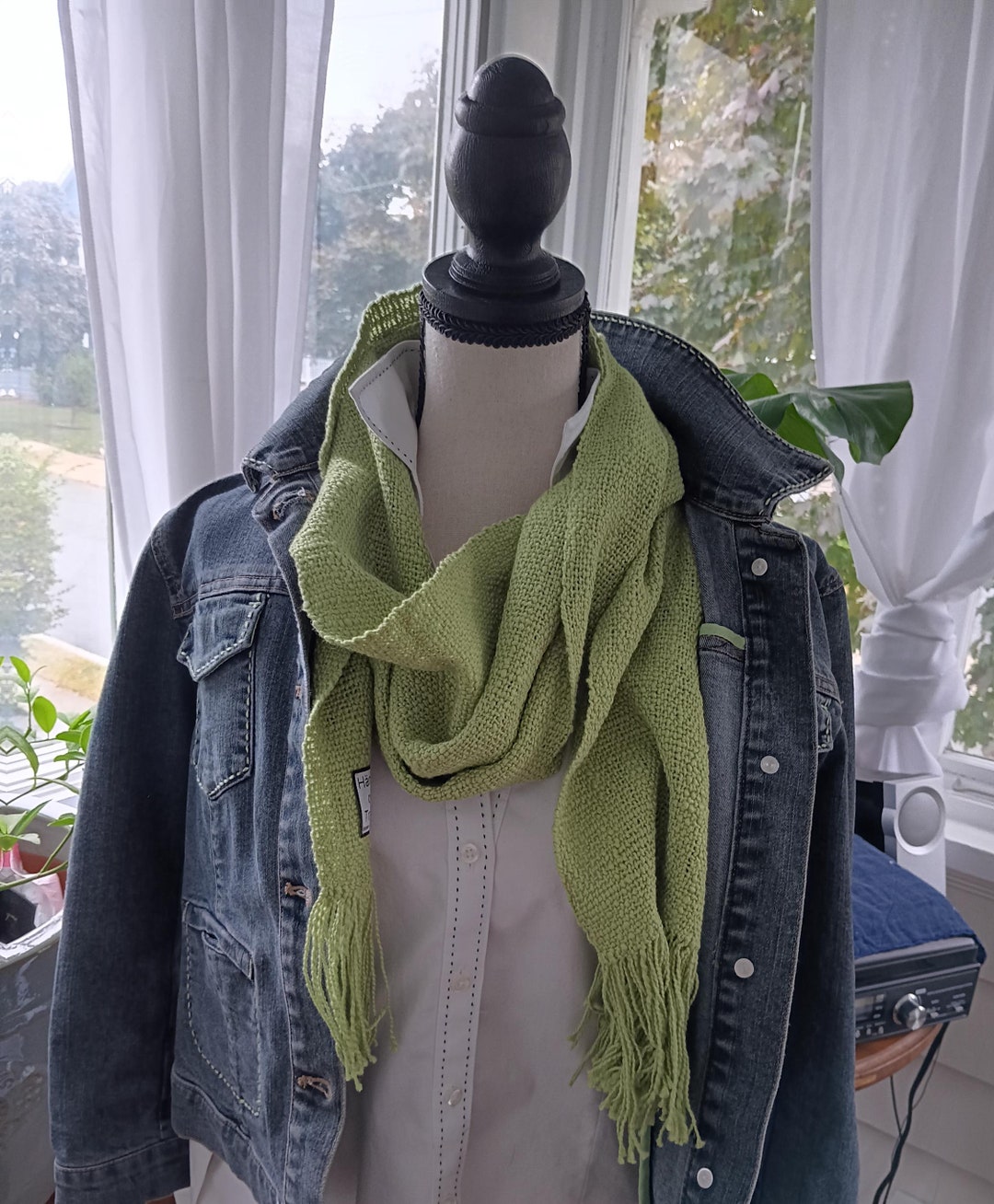 Handwoven Organic Cotton Scarf, Lightweight Spring Accessory, Eco ...