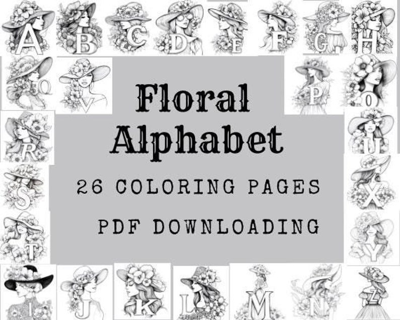 Alphabet Coloring Pages, Grayscale Letters Coloring Pages for Adults ...