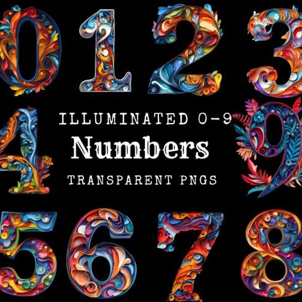 Number Clipart - Etsy