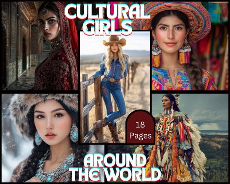 Cultural Girls Around the World Coloring Pages, Girls Coloring Pages ...