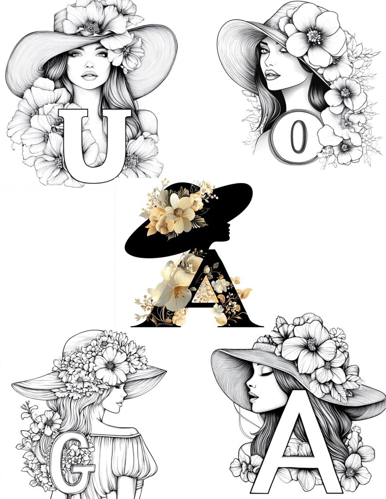 Alphabet Coloring Pages, Grayscale Letters Coloring Pages for Adults ...