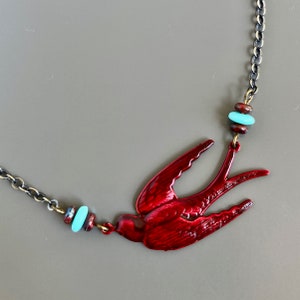 Red Bird Necklace Patina Jewelry, Cardinal, Bird Jewelry, Nature ...