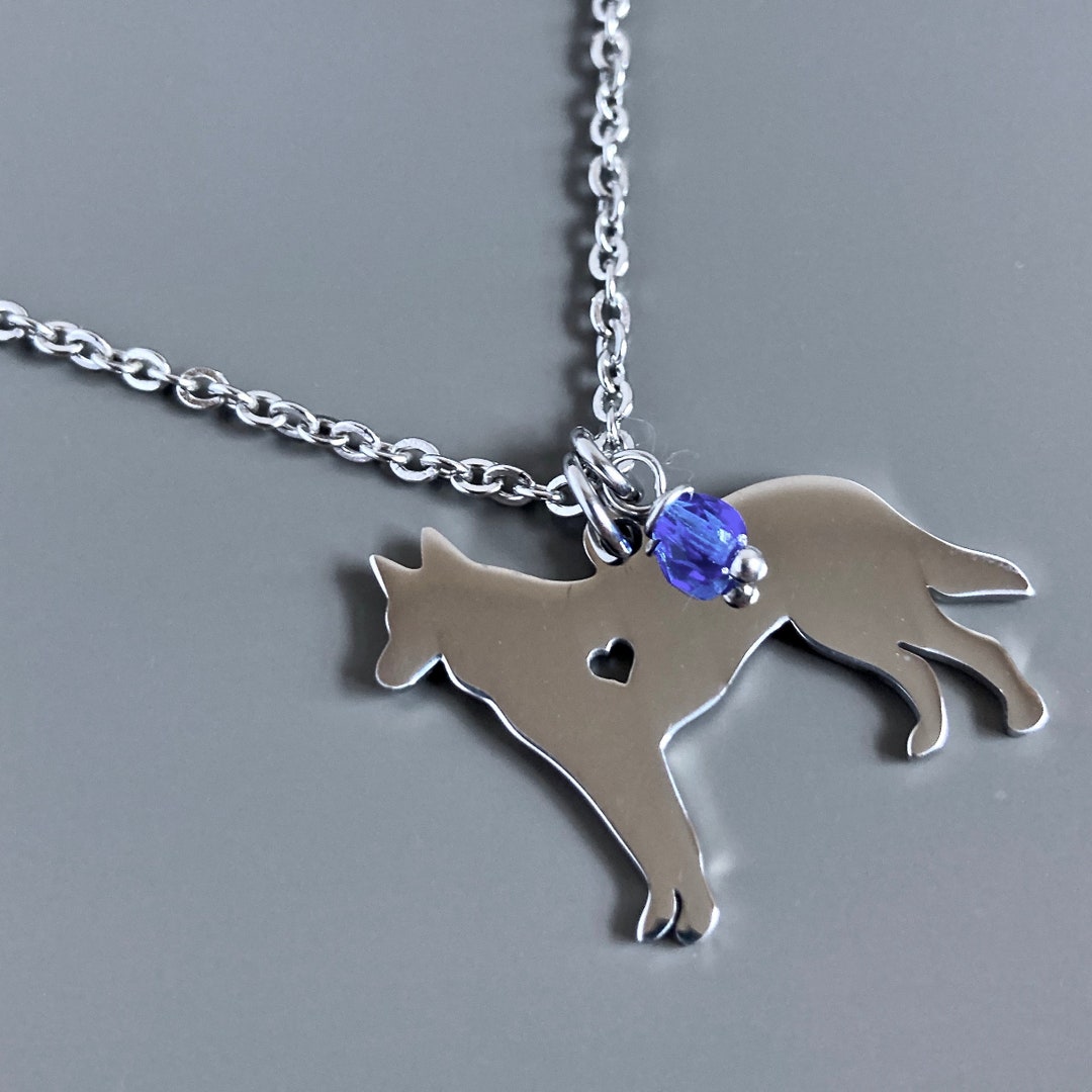 Silver German Shepherd Necklace - Dog Jewelry, Malinois, K9, Birthday ...