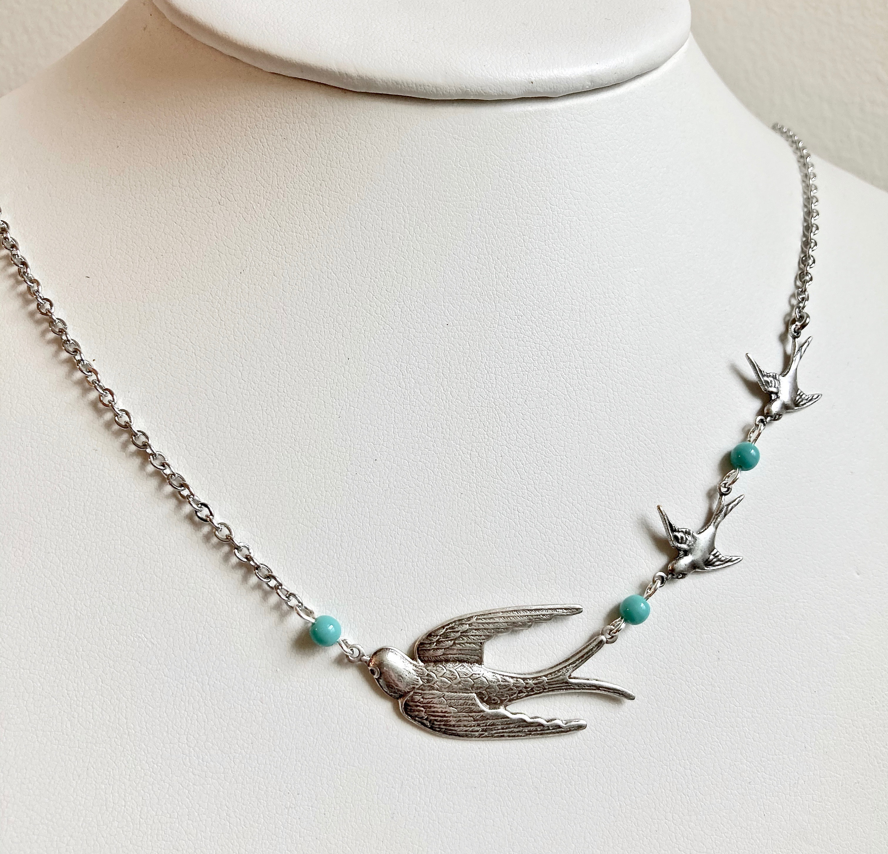 Silver Bird Necklace Nature Jewelry Bird Jewelry Mother | Etsy