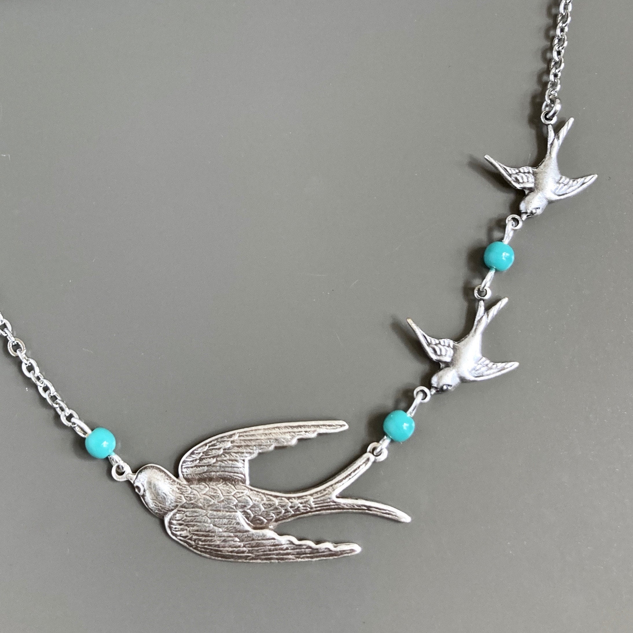 Silver Bird Necklace Nature Jewelry Bird Jewelry Mother | Etsy