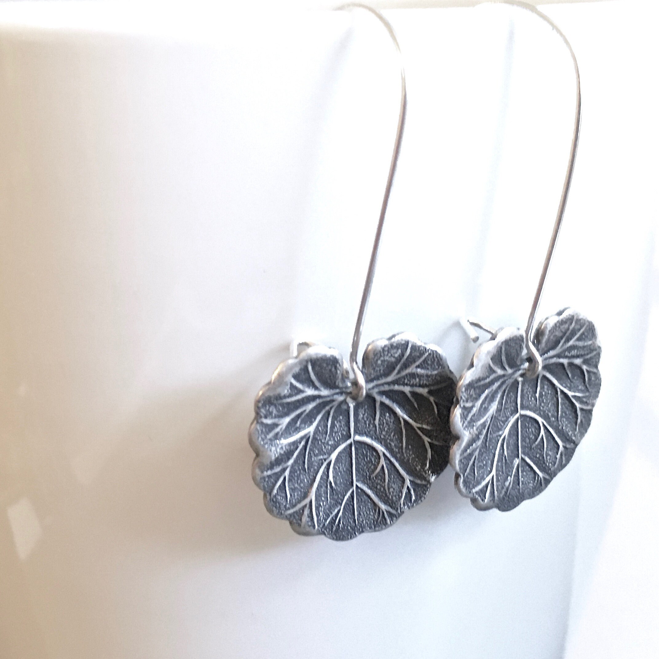 Small Leaf Earrings - Silver Earrings, Leaf Jewelry, Long Earrings ...