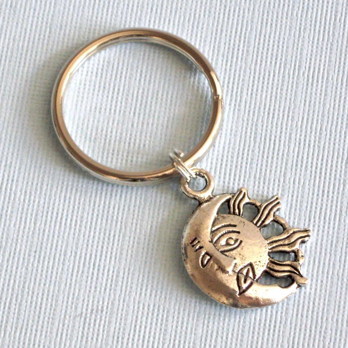 Sun and Moon Keychain Key Ring Key Chain Celestial | Etsy