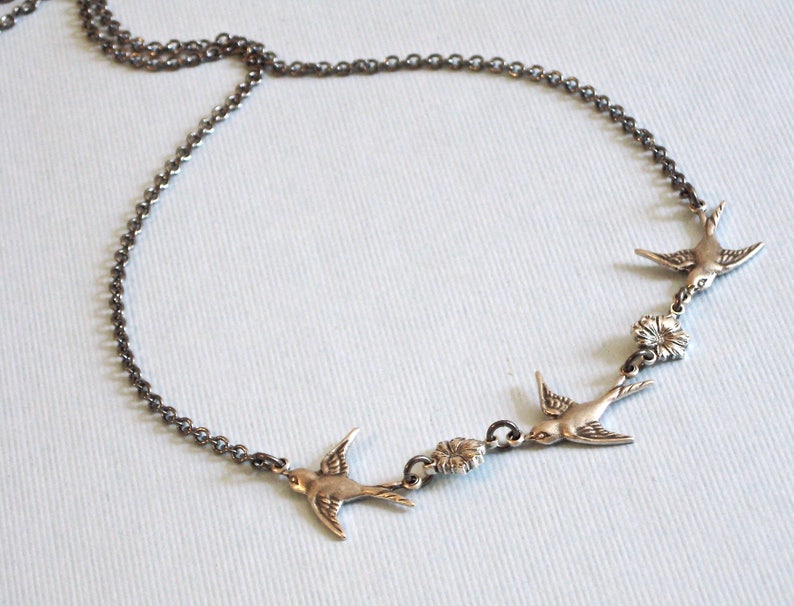 Silver Bird Necklace Small Bird Necklace Bird Jewelry - Etsy