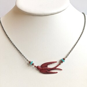 Red Bird Necklace Patina Jewelry, Cardinal, Bird Jewelry, Nature ...