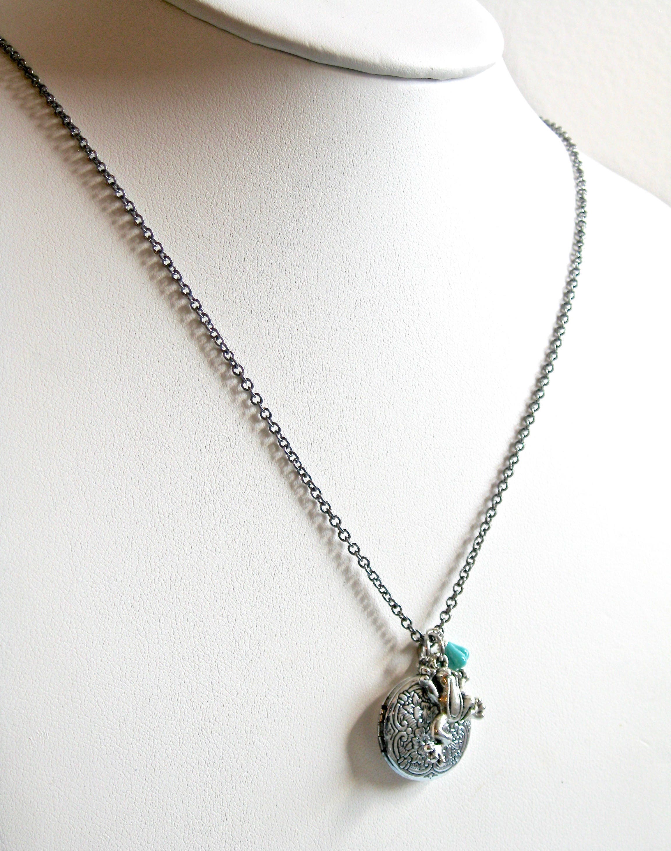 Frog Locket Necklace Small Locket Silver Locket Nature | Etsy