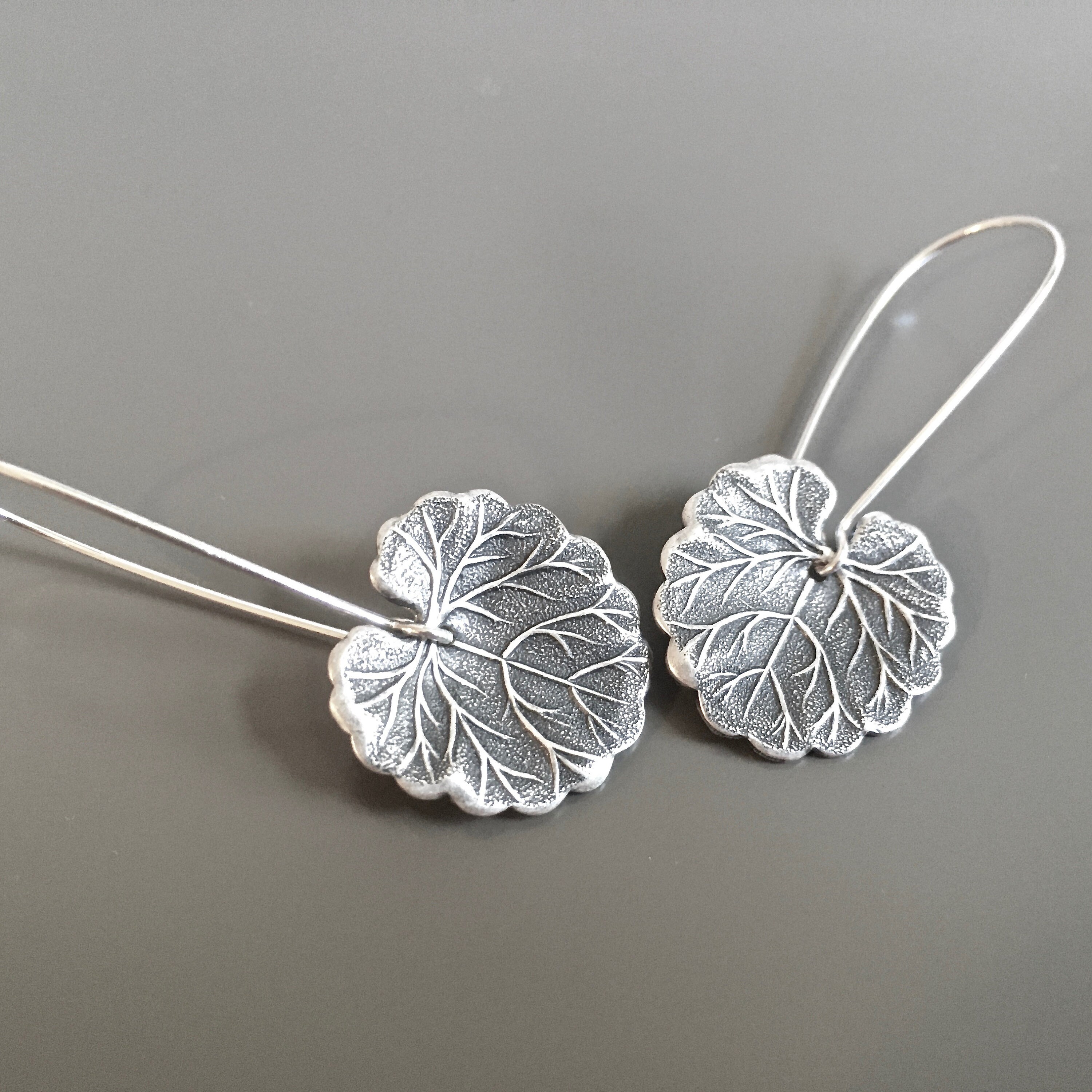 Small Leaf Earrings - Silver Earrings, Leaf Jewelry, Long Earrings ...