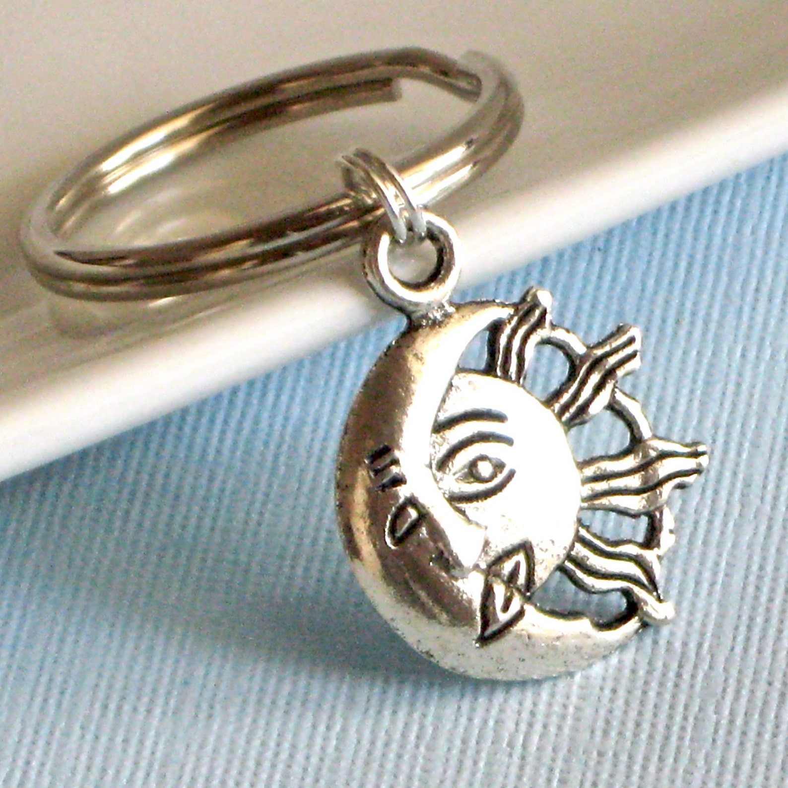 Sun and Moon Keychain Key Ring Key Chain Celestial | Etsy