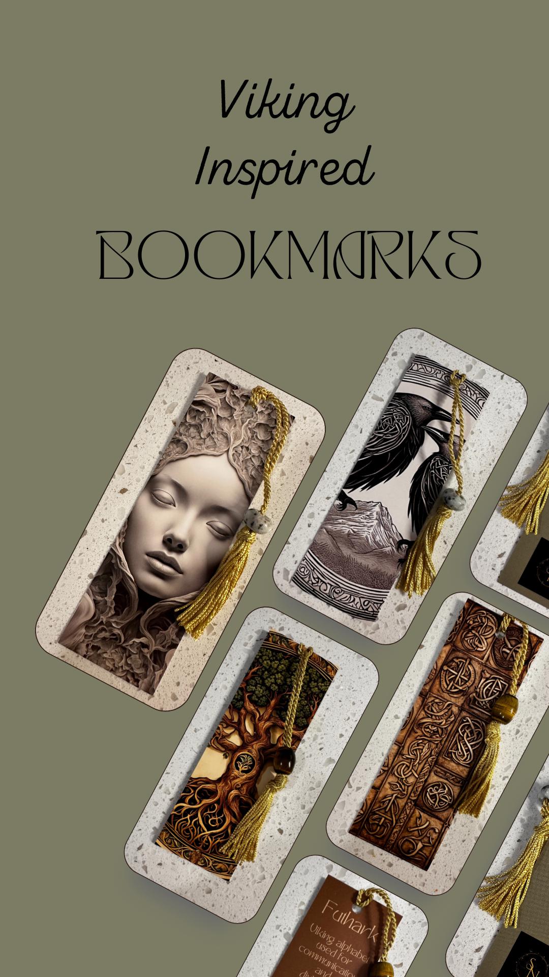 Norse Mythology Bookmarks With Tassel and Stones set of 5 - Etsy
