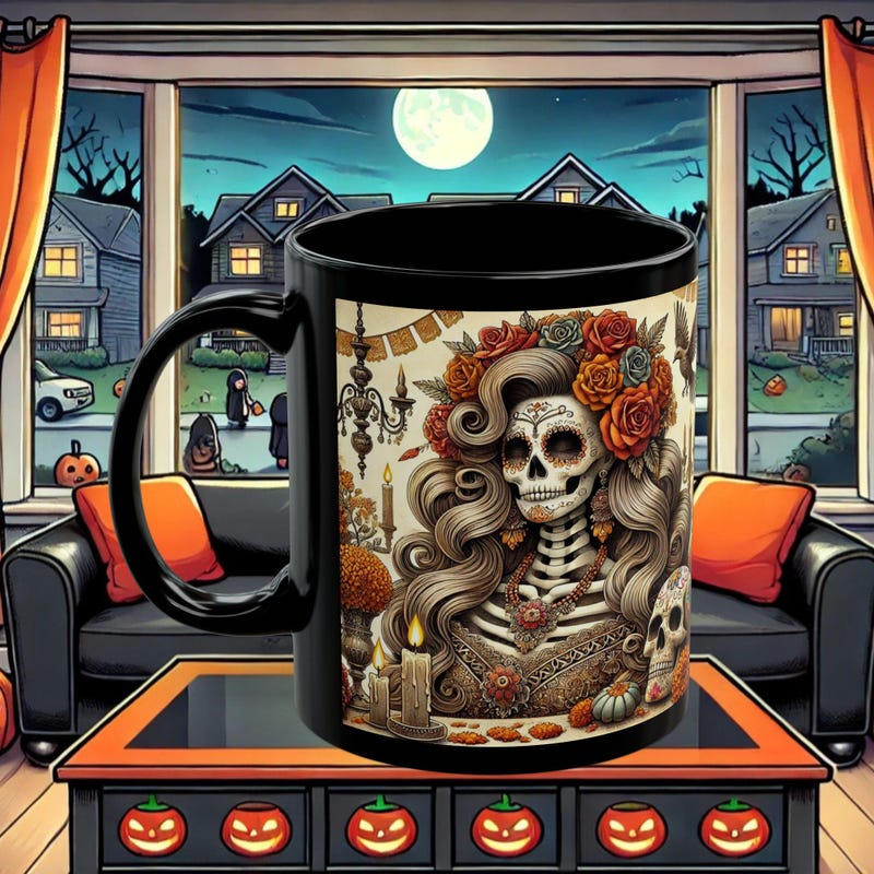 Day of the Dead Mug - Etsy