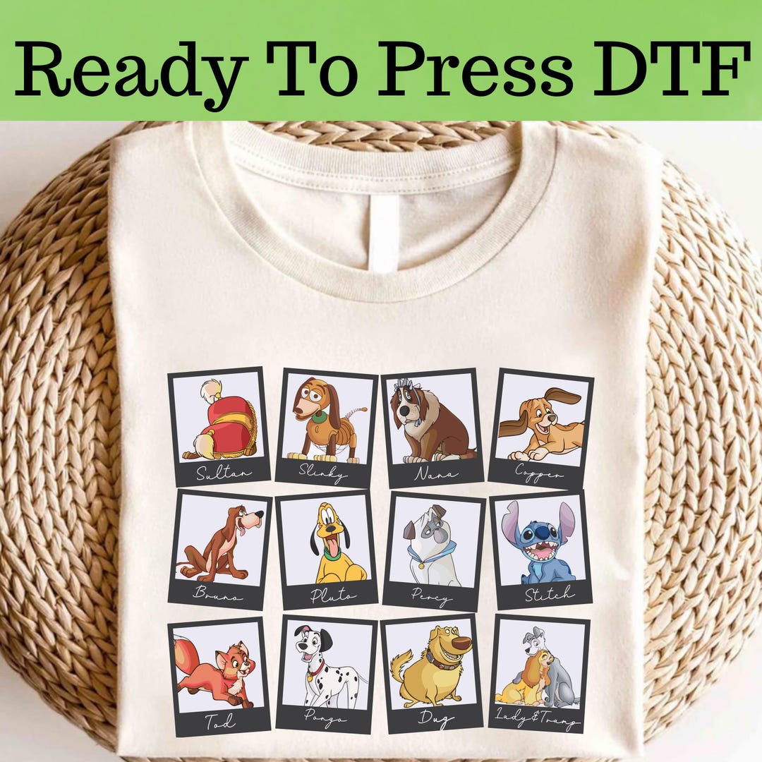 Disney Dogs DTF, Disney Dog Lover DTF Transfer, Disney Dogs Character ...