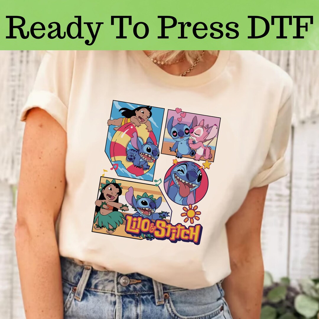Disney Stitch and Lilo DTF, Disney Stitch DTF Transfer, Disney Lilo DTF ...