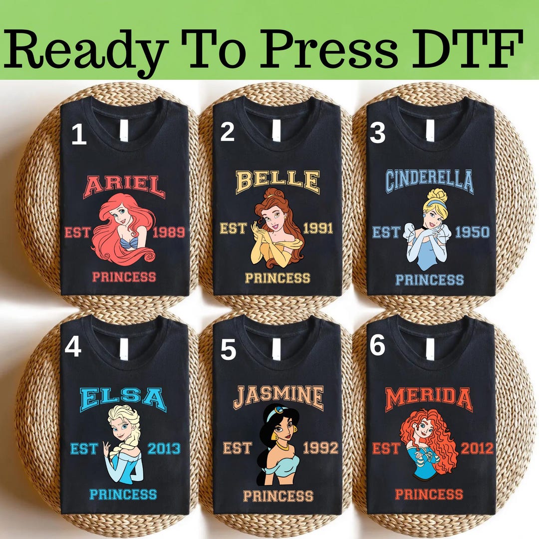 Disney Princesses Character DTF, Disney Princess Rapunzel DTF Transfer ...