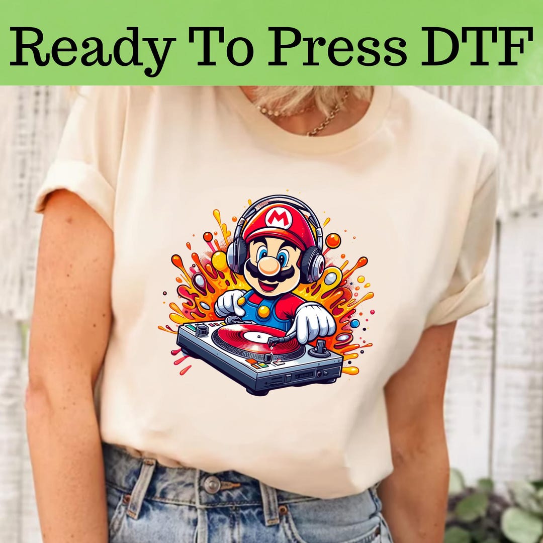 Super Mario Watercolor DTF, Super Mario DTF, Super Mario Character DTF ...