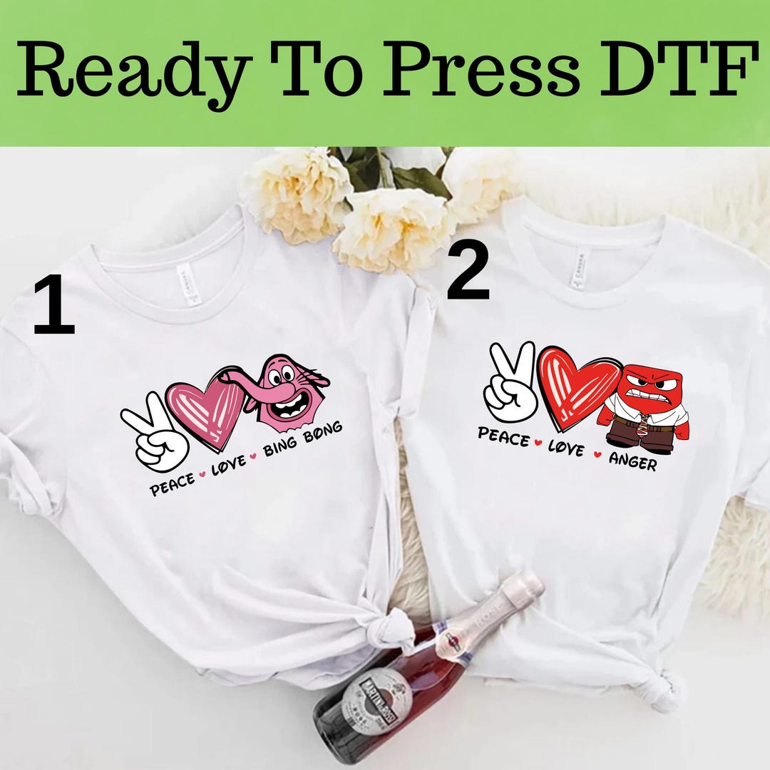 Disney Inside Out Peace Love DTF, Inside Out DTF Transfer, Inside Out ...