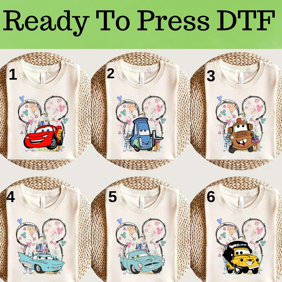 Disney Cars Characters DTF, Disney Cars DTF Transfer, Mcqueen and ...