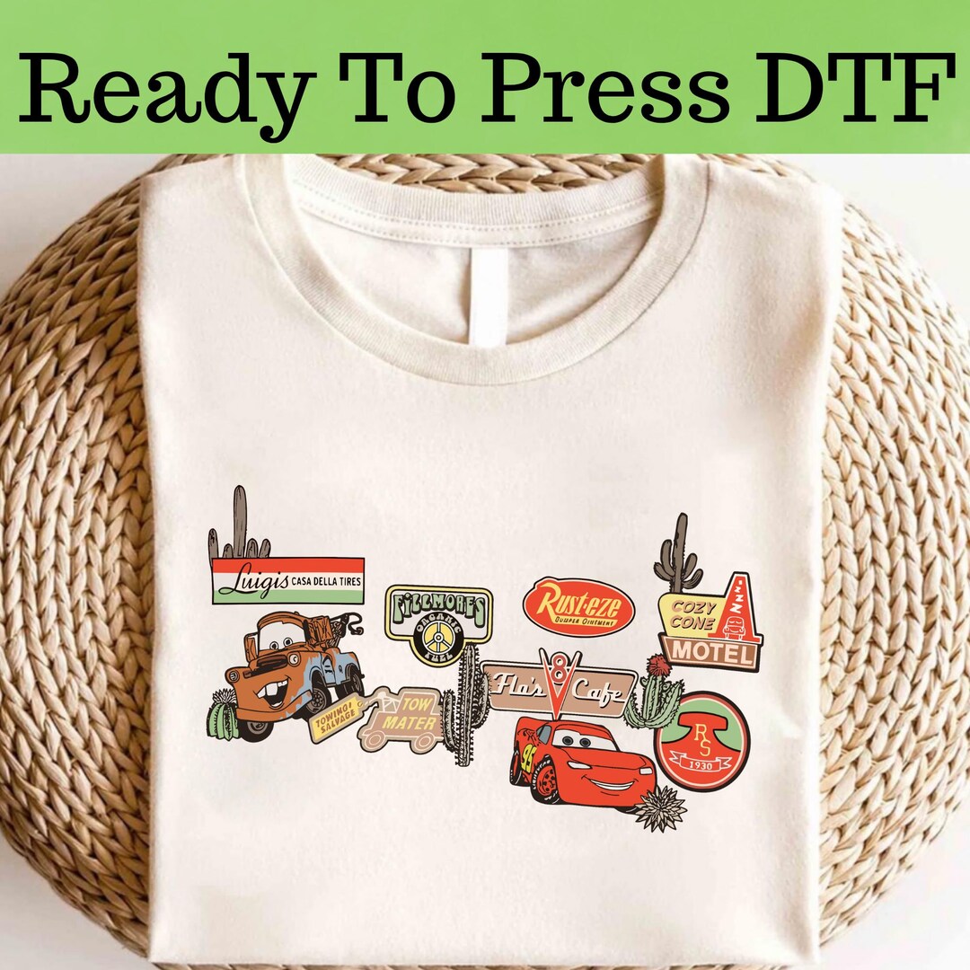 Disney Cars Characters DTF, Disney Cars DTF Transfer, Mcqueen and ...