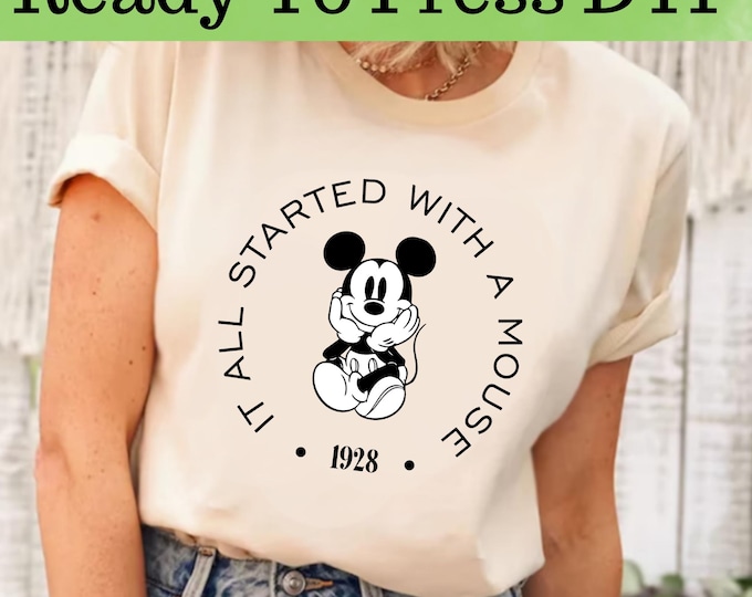 Retro Mickey Mouse DTF Transfer, Disney World Vintage Mickey DTF ...