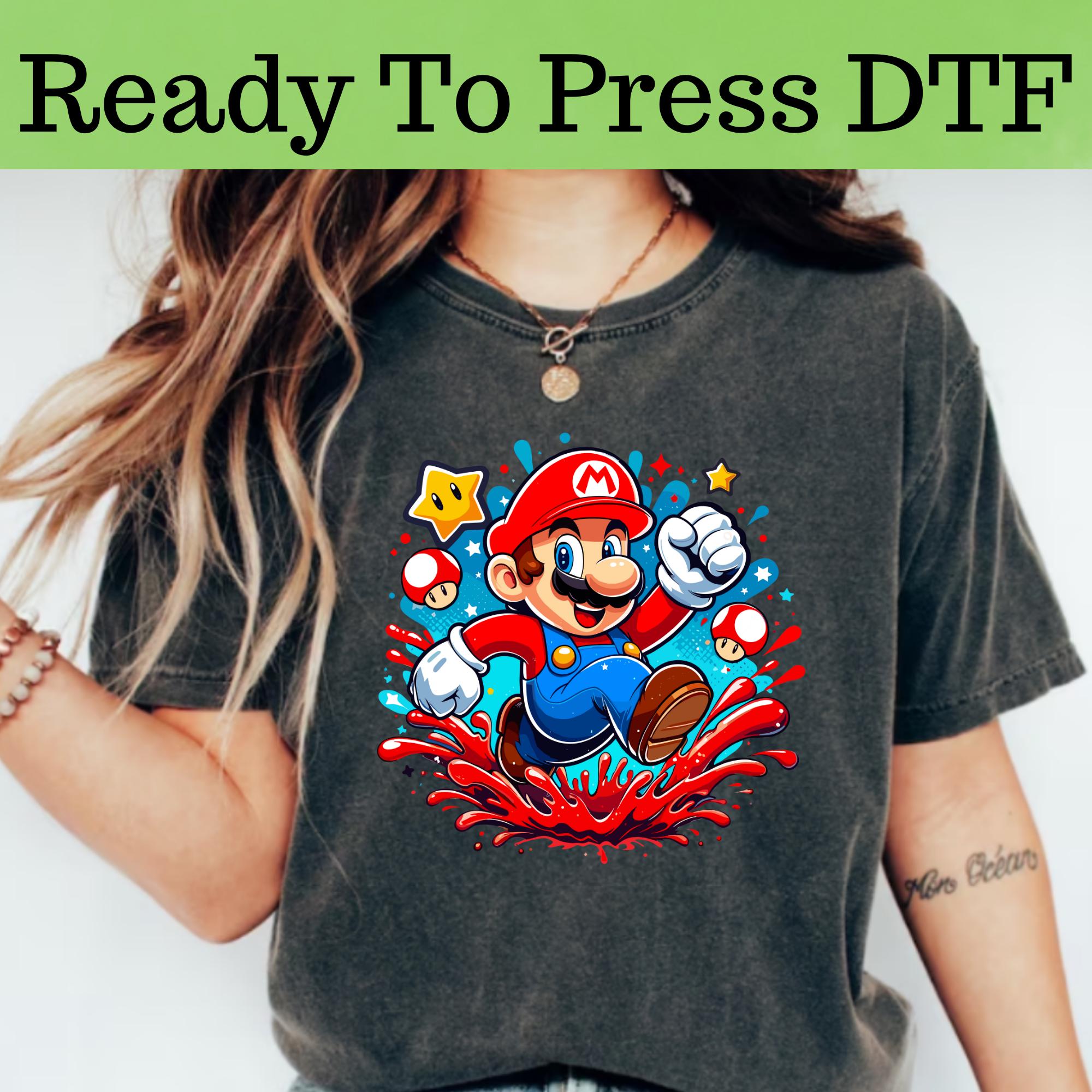 Super Mario Watercolor DTF, Super Mario DTF, Super Mario Character DTF ...