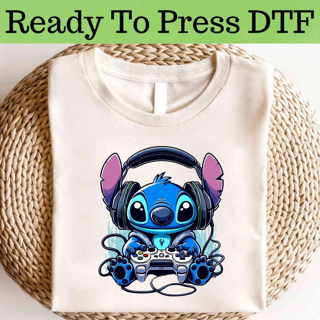 Disney Gamer Stitch DTF, Disney Stitch DTF Transfer, Disney Lilo DTF ...