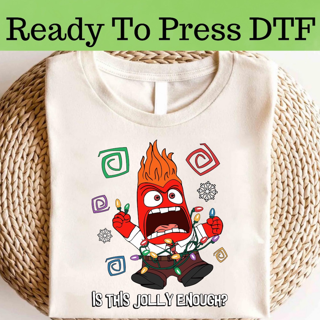 Disney Inside Out Anger Christmas DTF, Inside Out Christmas DTF ...