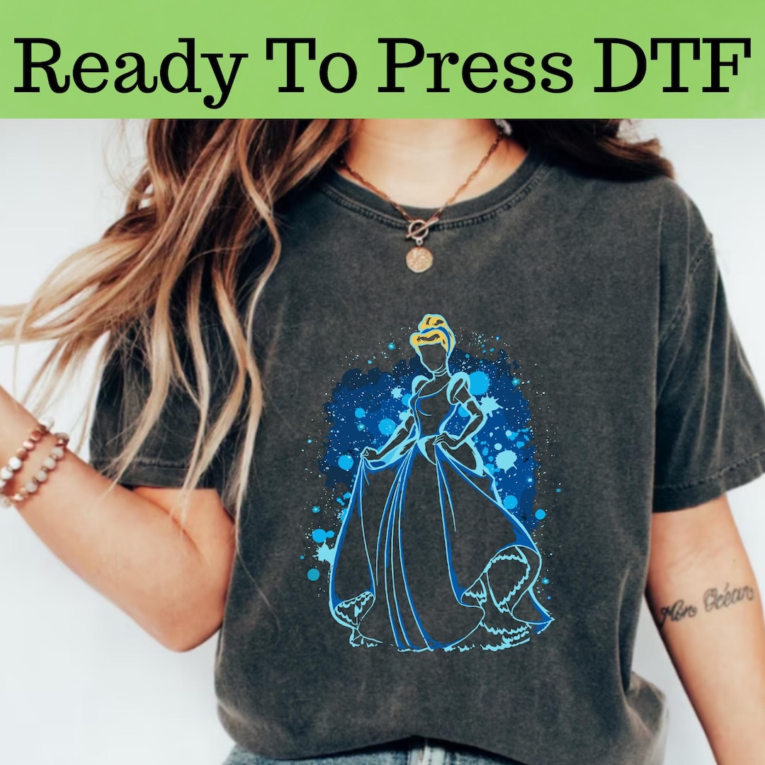 Disney Princess Cinderella Silhouette DTF, Cinderella Portrait DTF ...