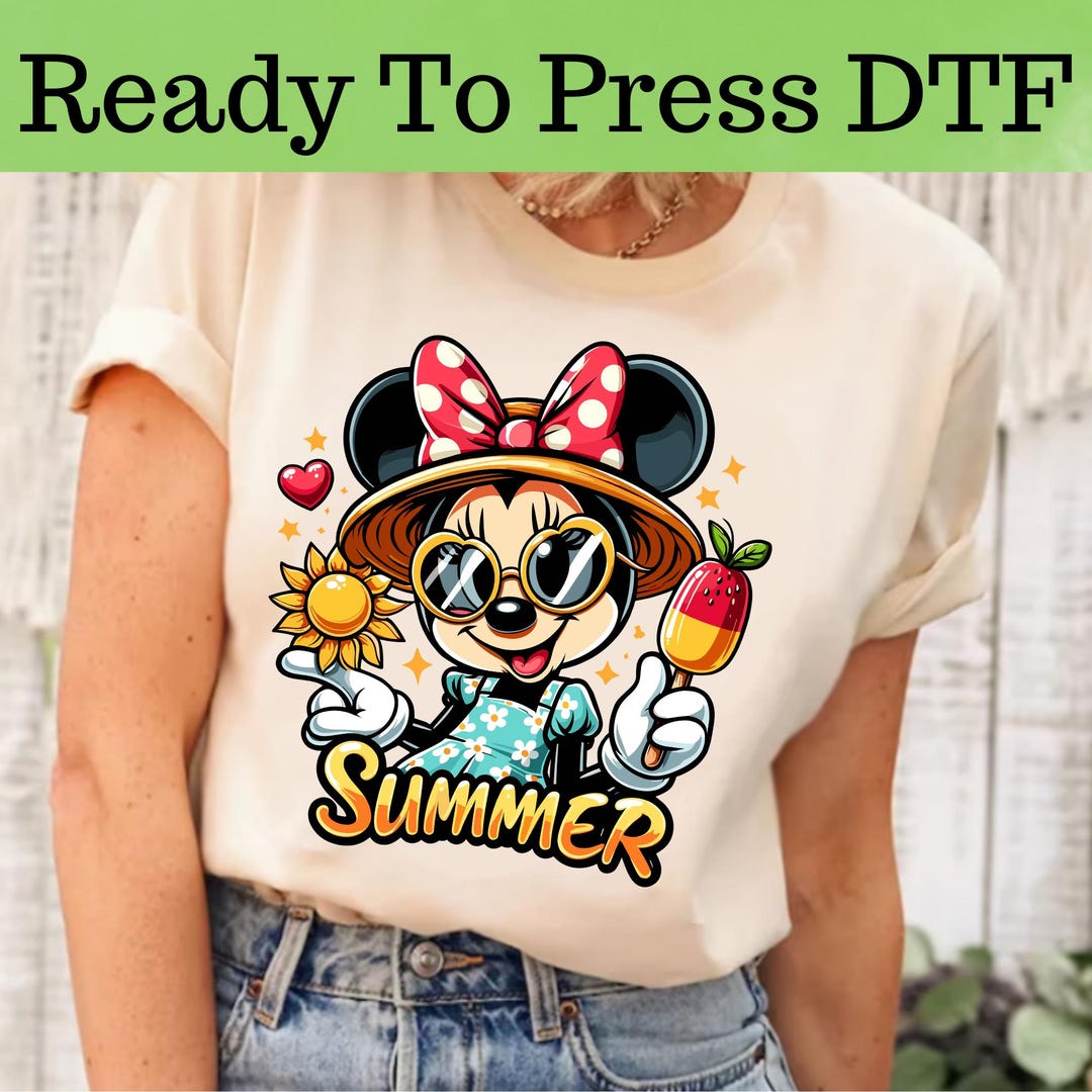 Disney Minnie Mouse Summer DTF, Disney Minnie DTF, Retro Minnie Mouse ...