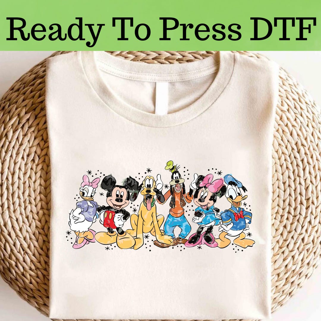 Disney Mickey and Friends Watercolor DTF, Disney Mickey Characters DTF ...