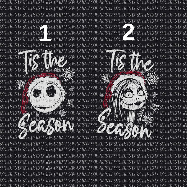 Jack Skellington and Sally Christmas DTF, Disney Nightmare DTF Transfer ...