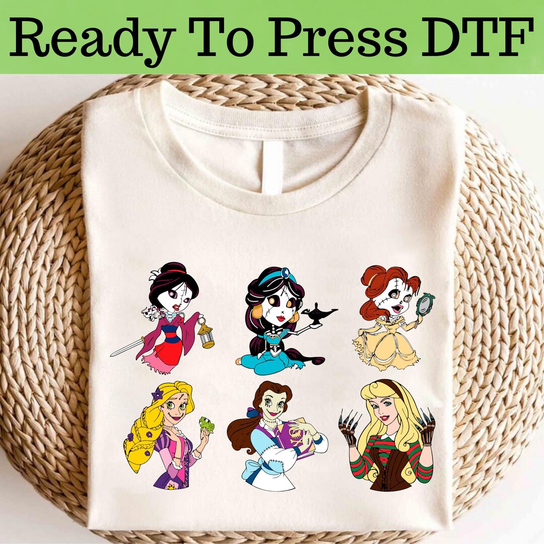 Disney Princesses Halloween DTF, Disney Princess DTF Transfer, Disney ...