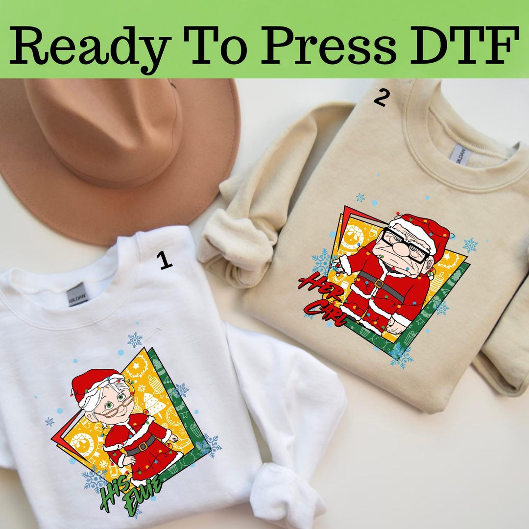 Carl and Ellie Christmas DTF Transfer, Disney Pixar up DTF, Disney Pixar up Characters DTF ...