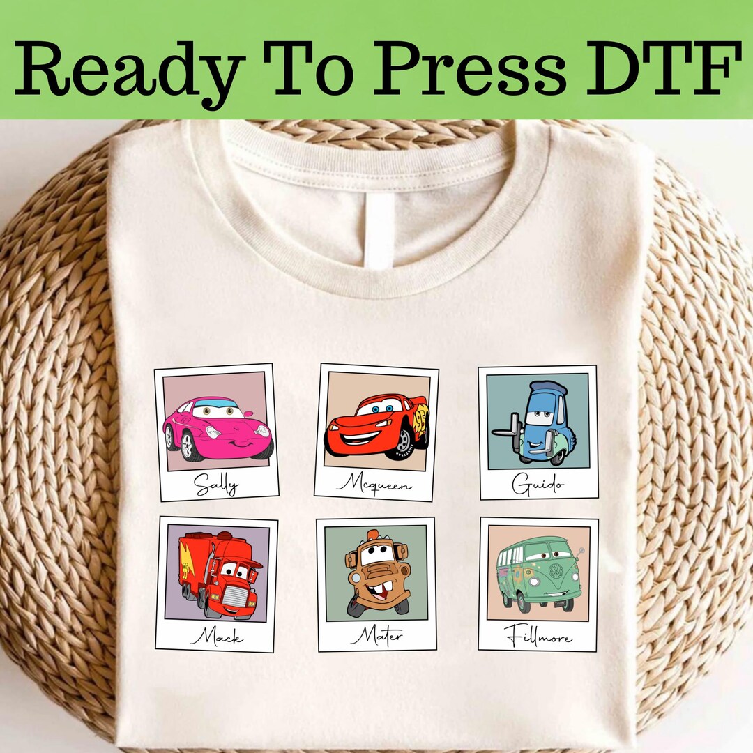 Disney Cars Characters DTF, Disney Cars DTF Transfer, Mcqueen and ...