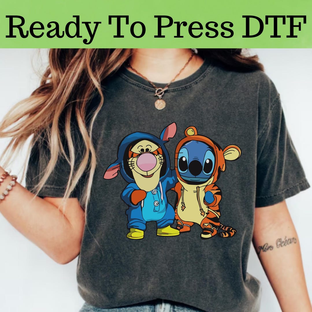 Disney Stitch and Tigger DTF, Disney Stitch DTF Transfer, Disney Tigger ...
