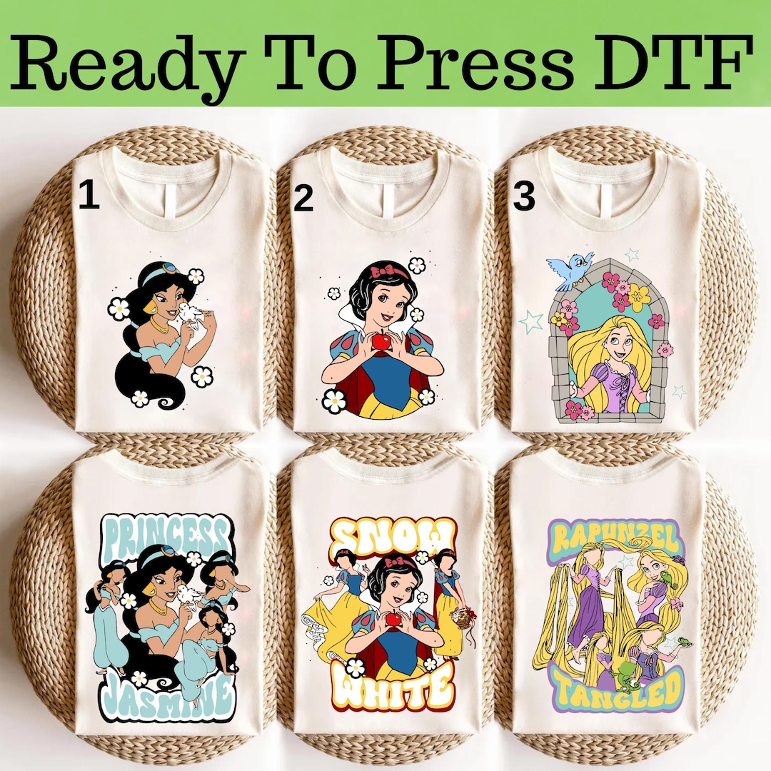 Disney Princesses DTF, Disney Princess Rapunzel DTF Transfer, Disney ...