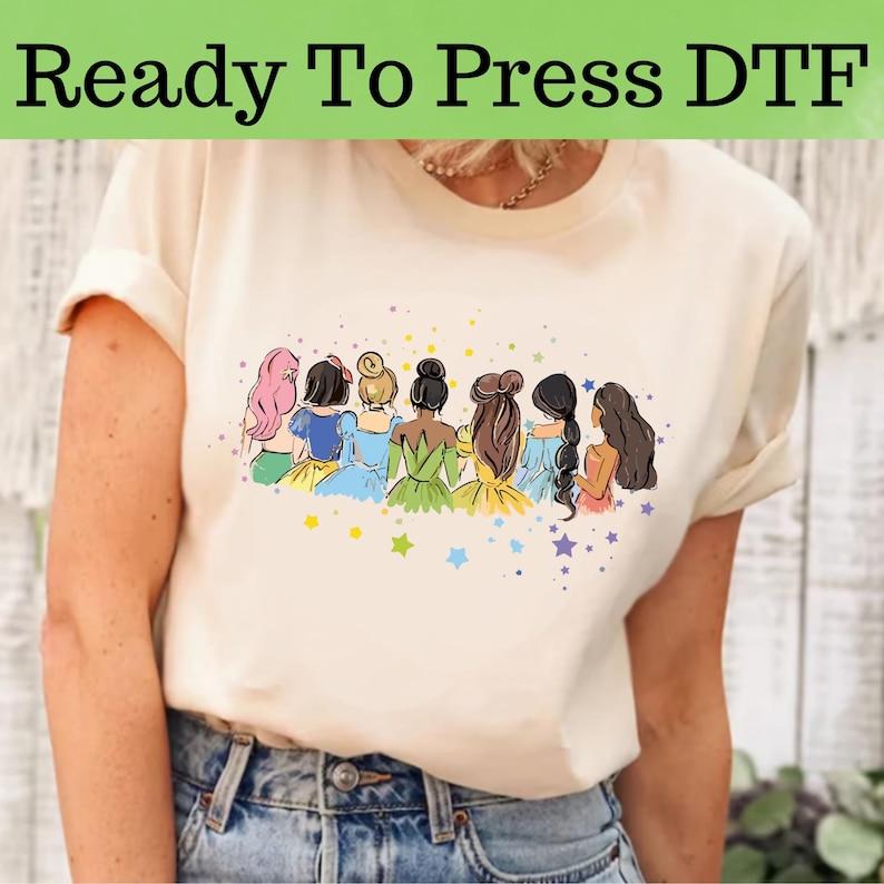 Disney Princesses DTF, Disney Princess Rapunzel DTF Transfer, Disney ...