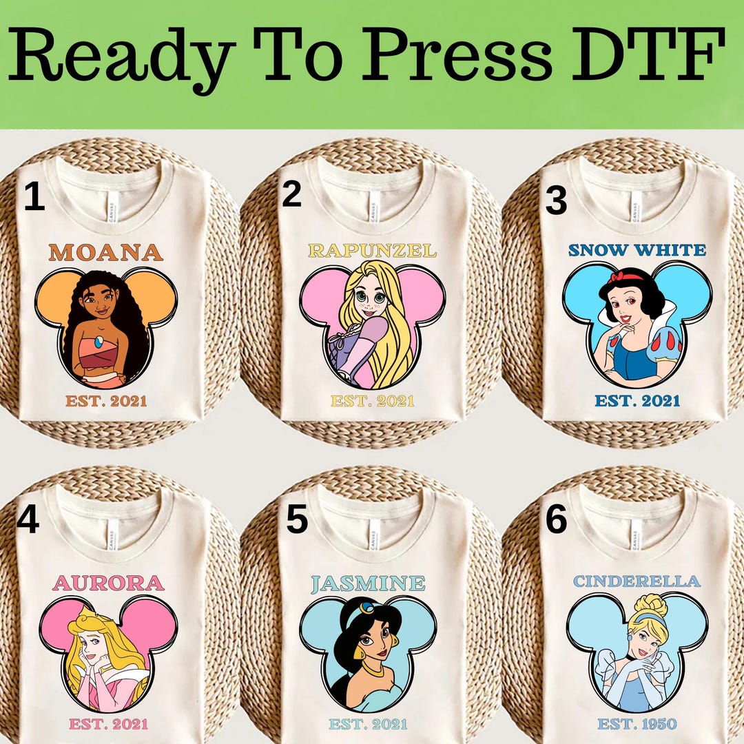 Disney Princesses Character DTF, Disney Princess Rapunzel DTF Transfer ...