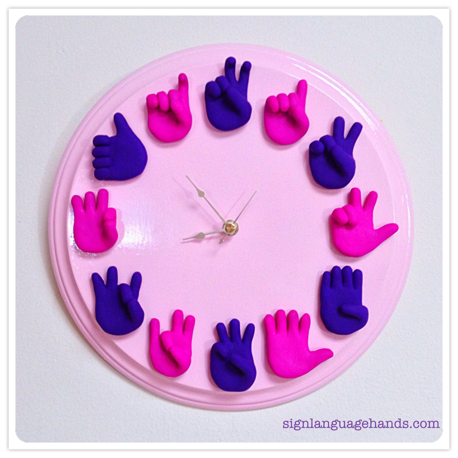 Custom American Sign Language Clock ASL Art Unique Wall | Etsy