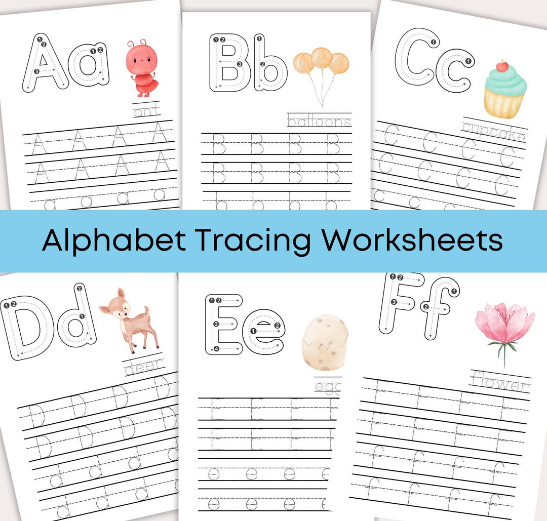 26 Alphabet Tracing Worksheets Preschool, Uppercase Lowercase Letter ...