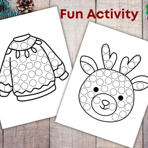 Christmas Dot Marker Coloring Pages, Christmas Kids Activity, Christmas ...
