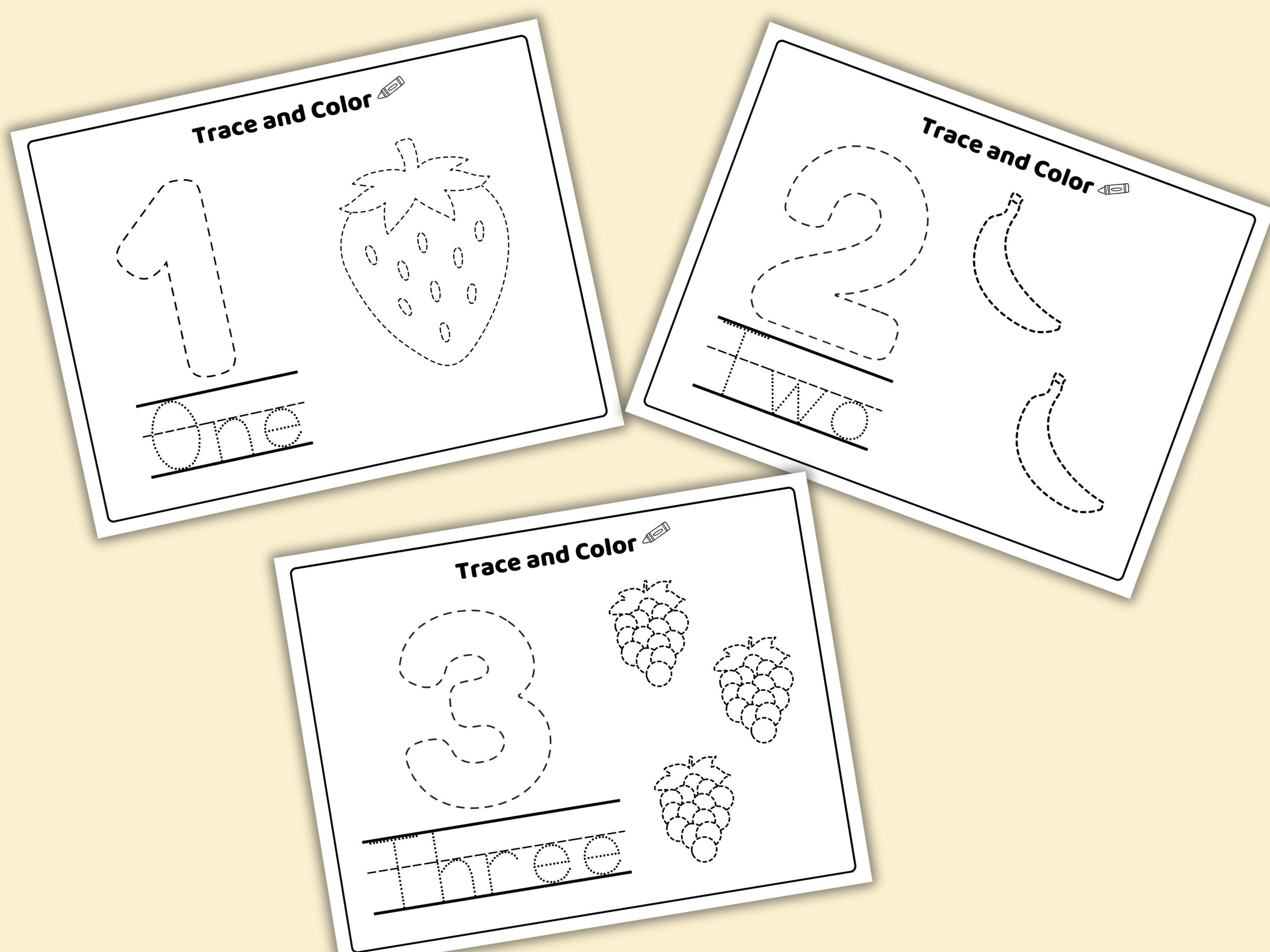 Number Tracing Worksheets 1-10,tracing Numbers, Preschool Printables ...