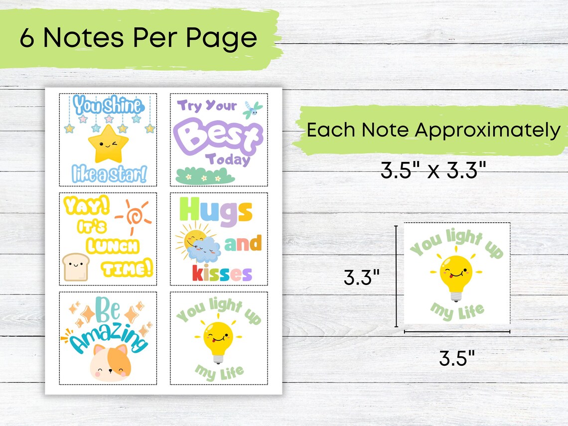 36 Kids Lunch Box Notes Printable, Encouragement Notes for Kids ...