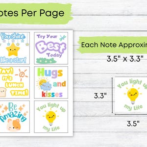 36 Kids Lunch Box Notes Printable, Encouragement Notes for Kids ...