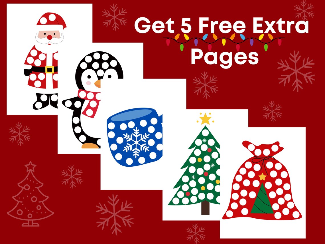 Christmas Dot Marker Coloring Pages, Christmas Kids Activity, Christmas ...