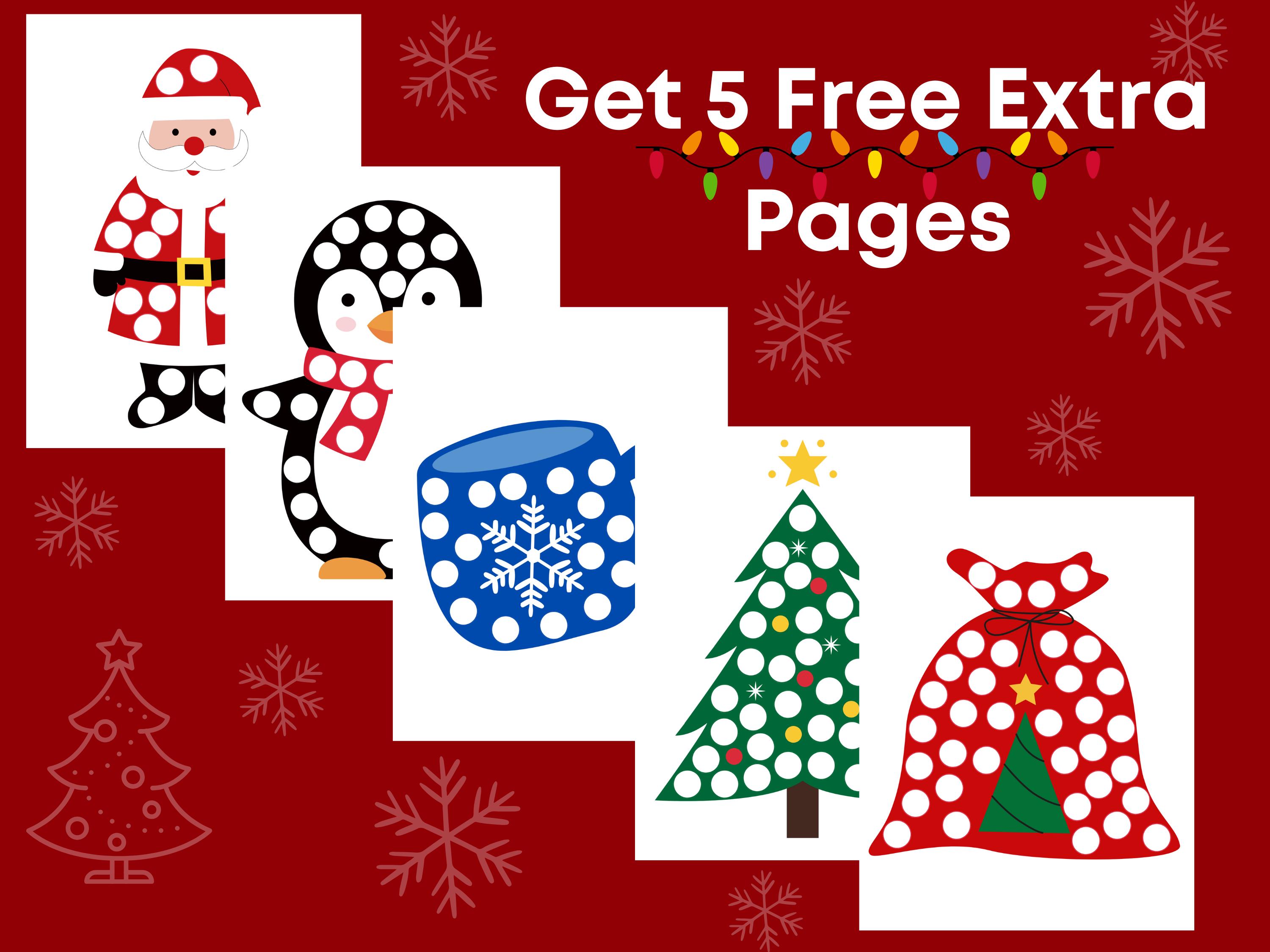 Christmas Dot Marker Coloring Pages, Christmas Kids Activity, Christmas ...