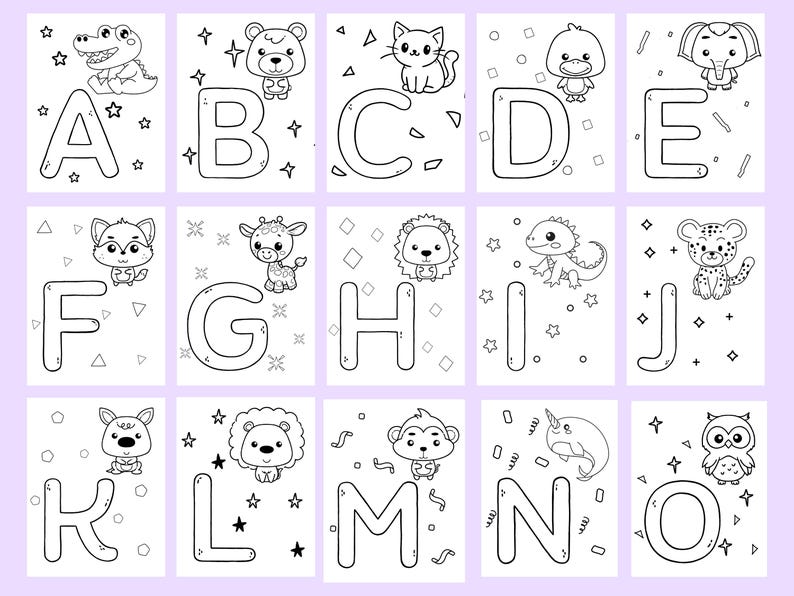 Alphabet Coloring ,52 Alphabet Printable Coloring Pages,preschool ...